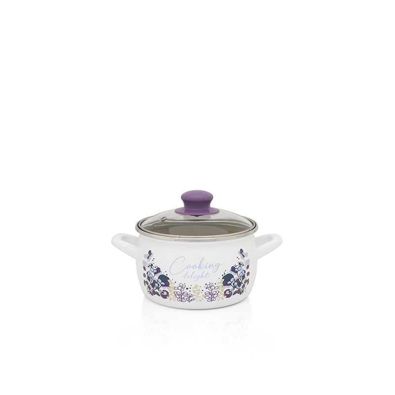 White cooking delight – Stew pot with glass lid – Showroom Metalac